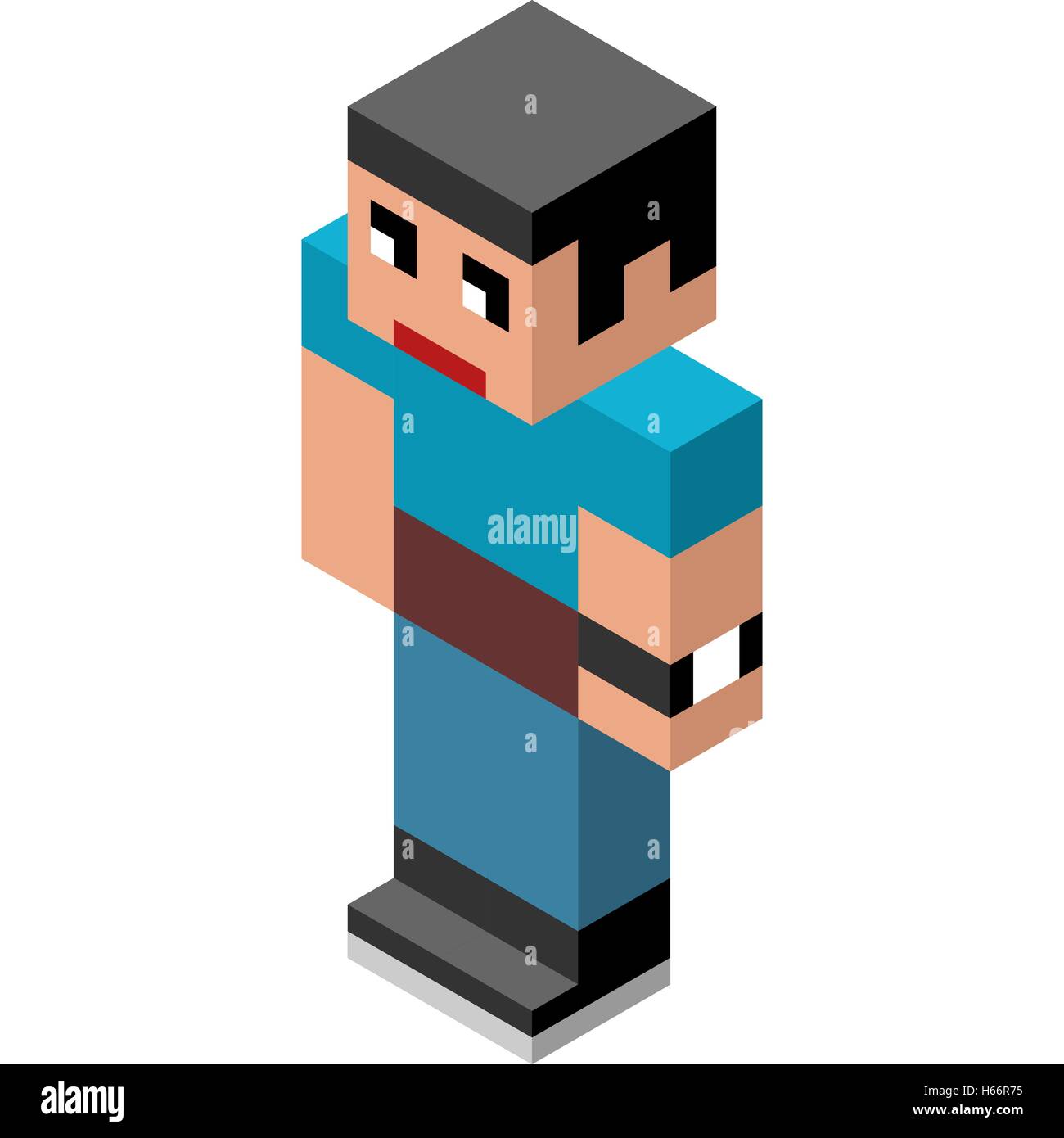 Vector isometric person standing in cubic form Stock Vector Image & Art ...