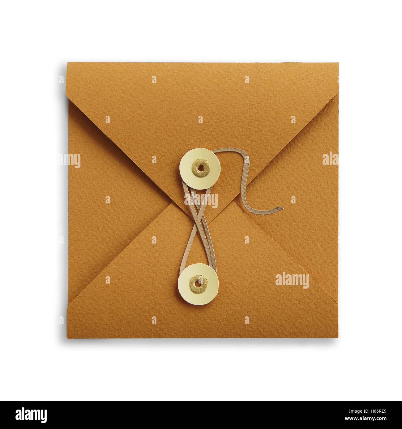 Orange envelope on white background Stock Photo - Alamy