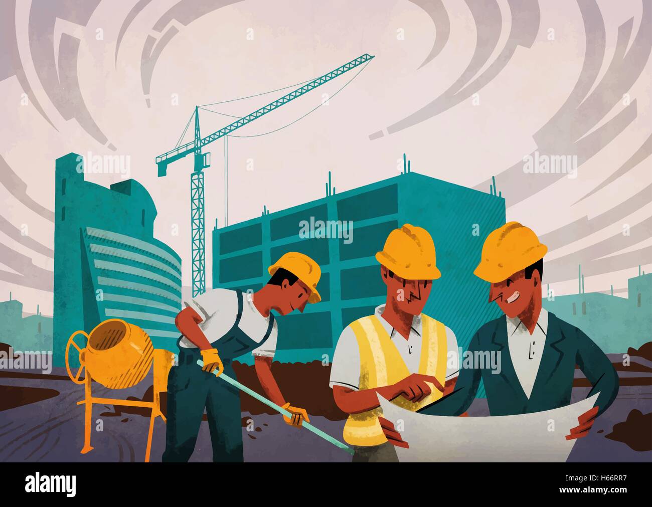 Construction site crane work men hi-res stock photography and images ...