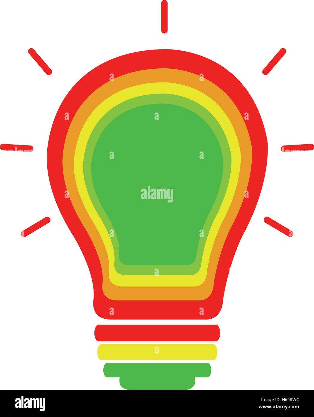 Isolated abstract lightbulb with battery colors, Vector illustration ...