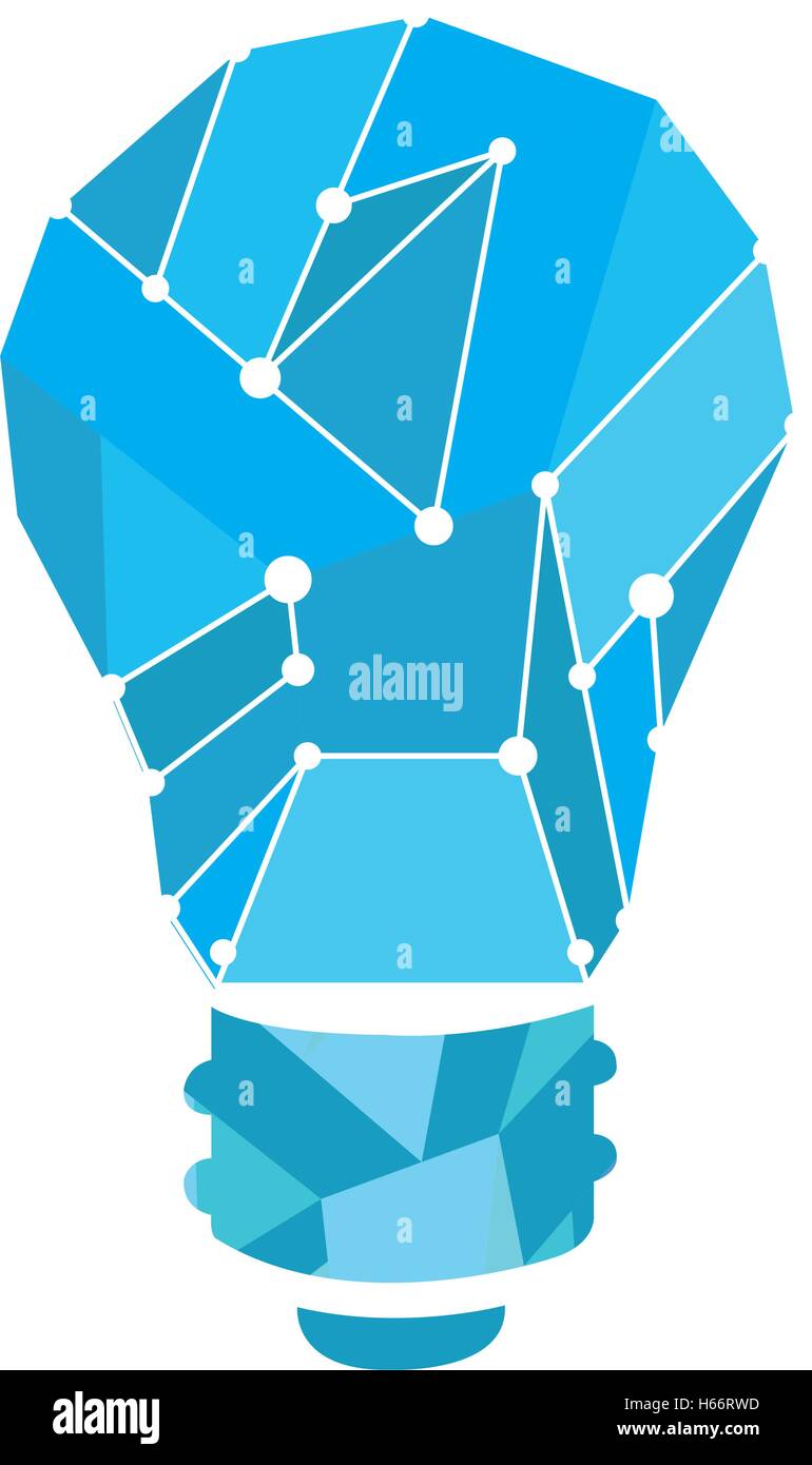 Isolated abstract low poly lightbulb with a network shape, Vector ...