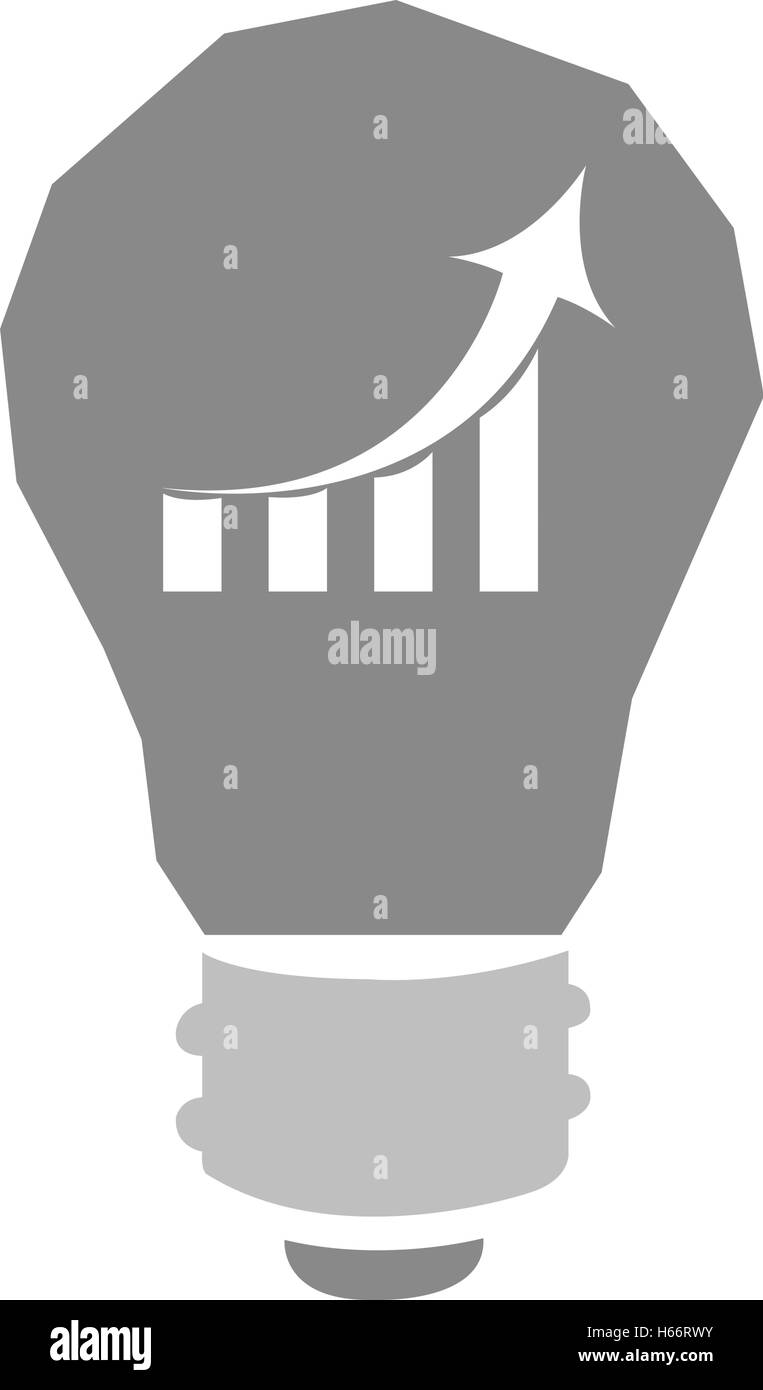 Isolated lightbulb with a business graph, Vector illustration Stock ...