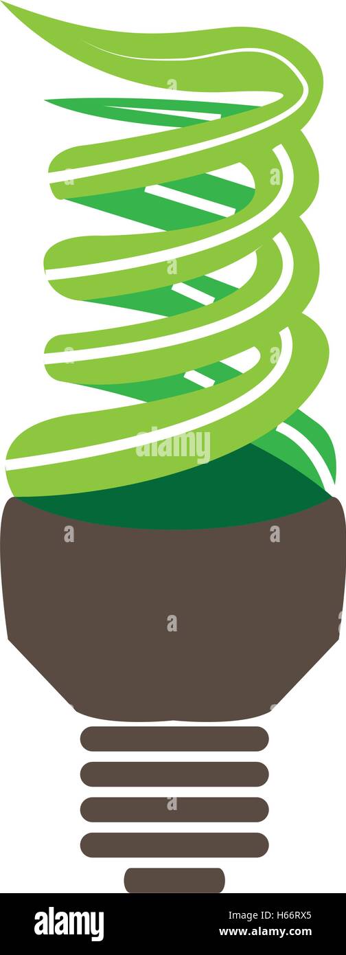 Isolated abstract lightbulb with some leaves, Vector illustration Stock ...