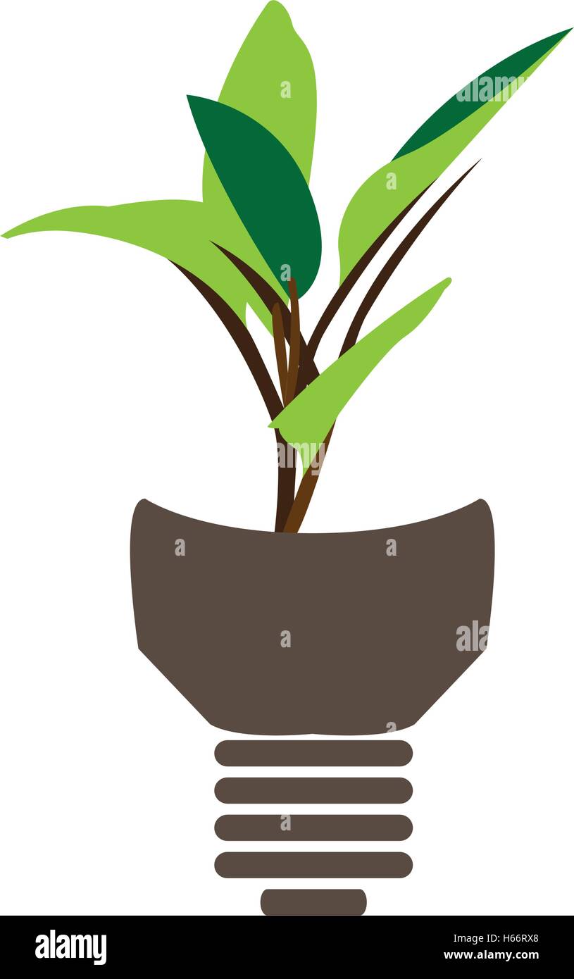 Isolated lightbulb with a leaf, Vector illustration Stock Vector Image ...