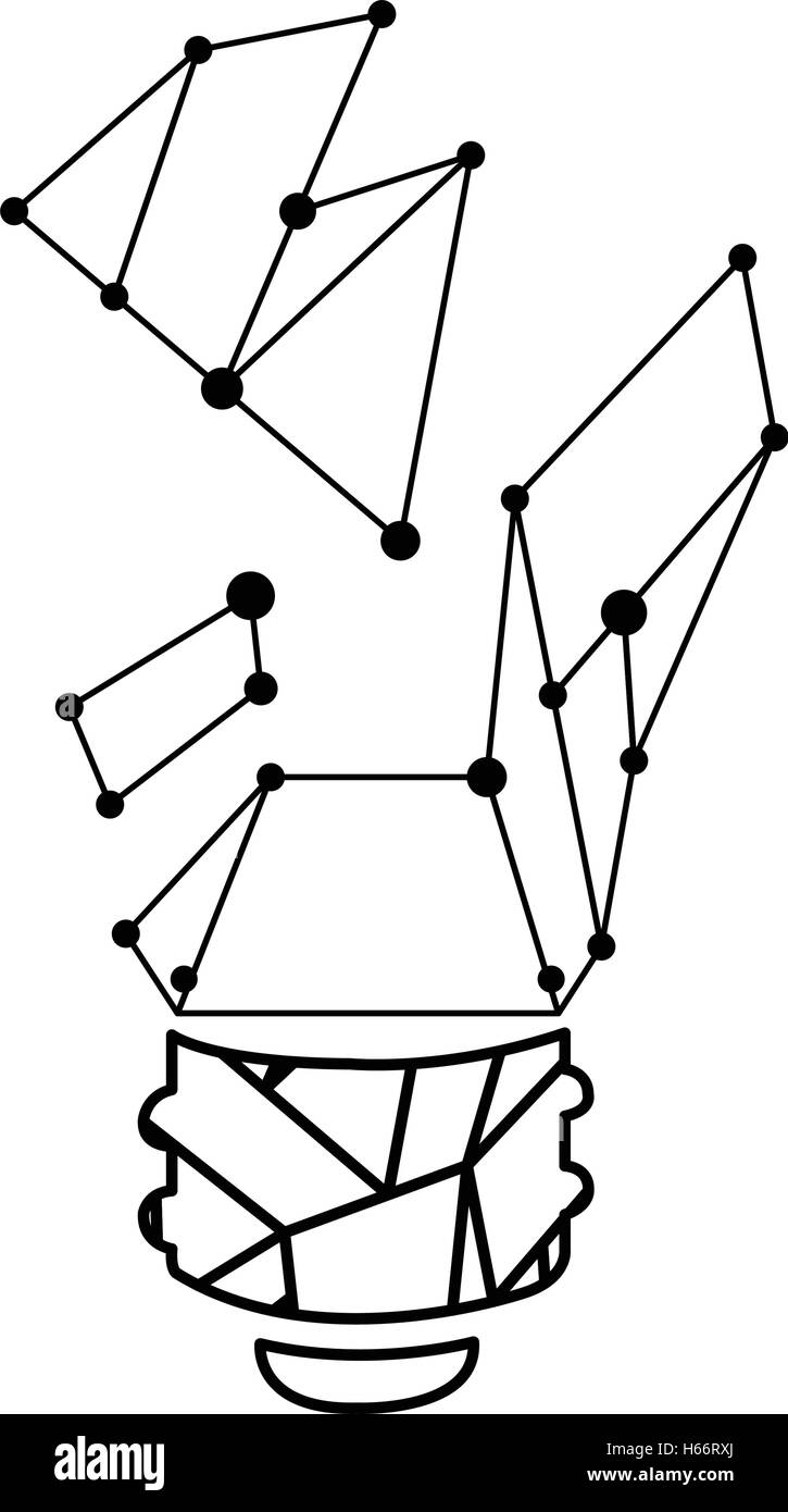 Isolated abstract lightbulb with a network shape, Vector illustration ...