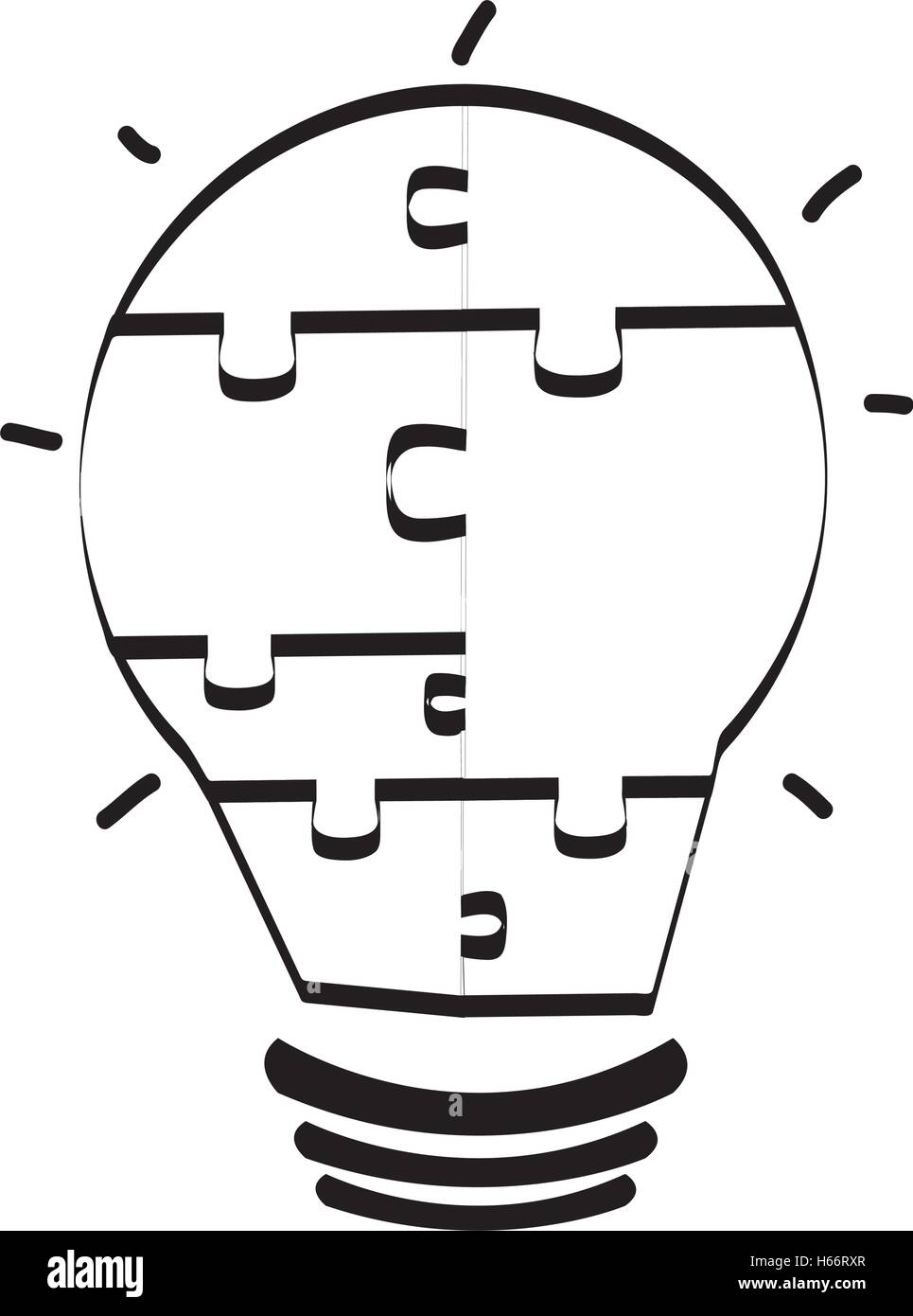 Lightbulb puzzle vector hi-res stock photography and images - Alamy