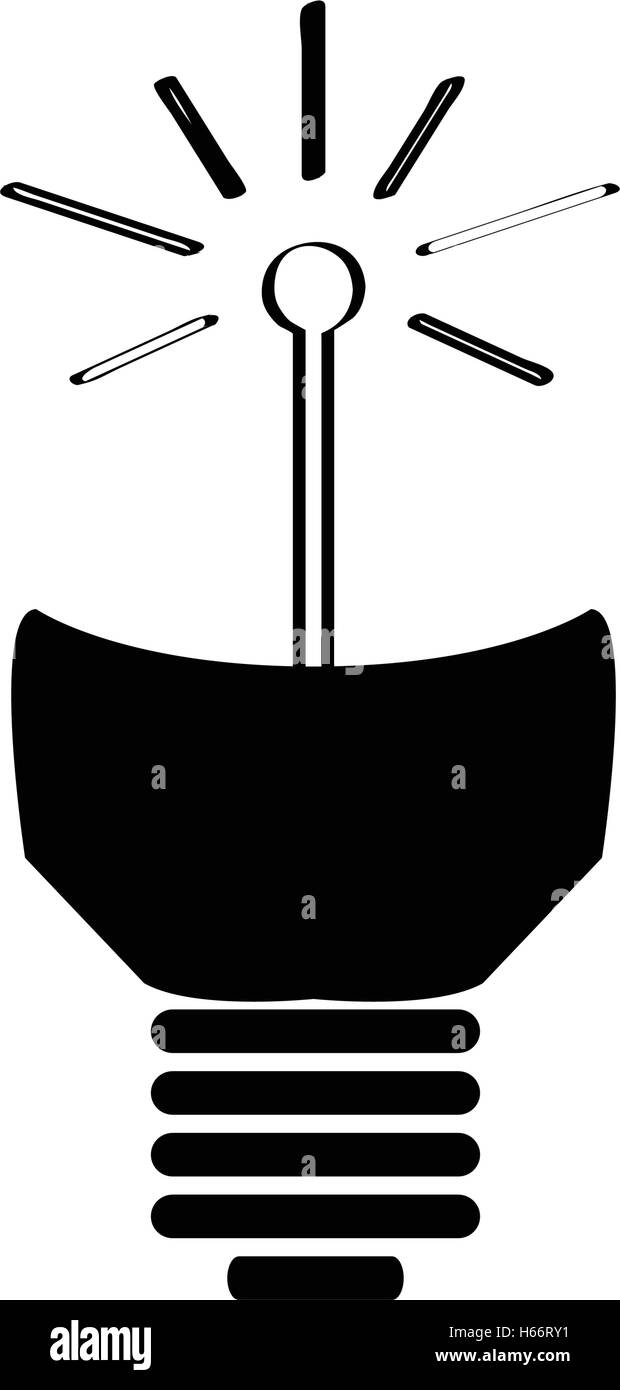 Isolated abstract lightbulb on a white background, Vector illustration ...