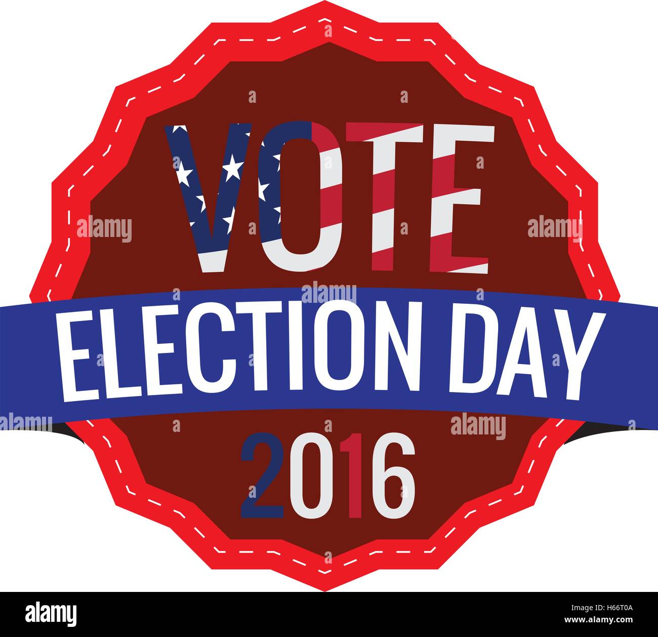 Isolated election day label on a white background, Vector illustration ...