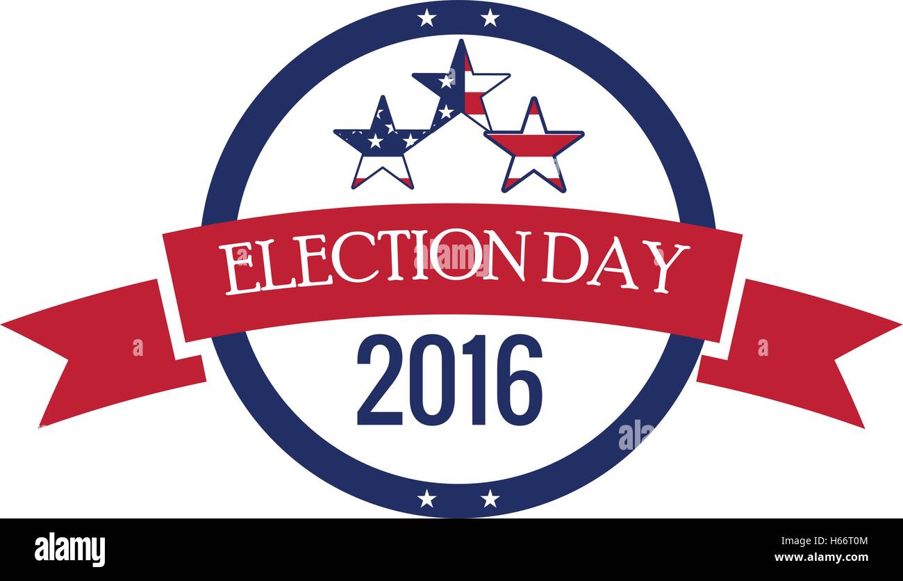 Isolated election day label on a white background, Vector illustration ...