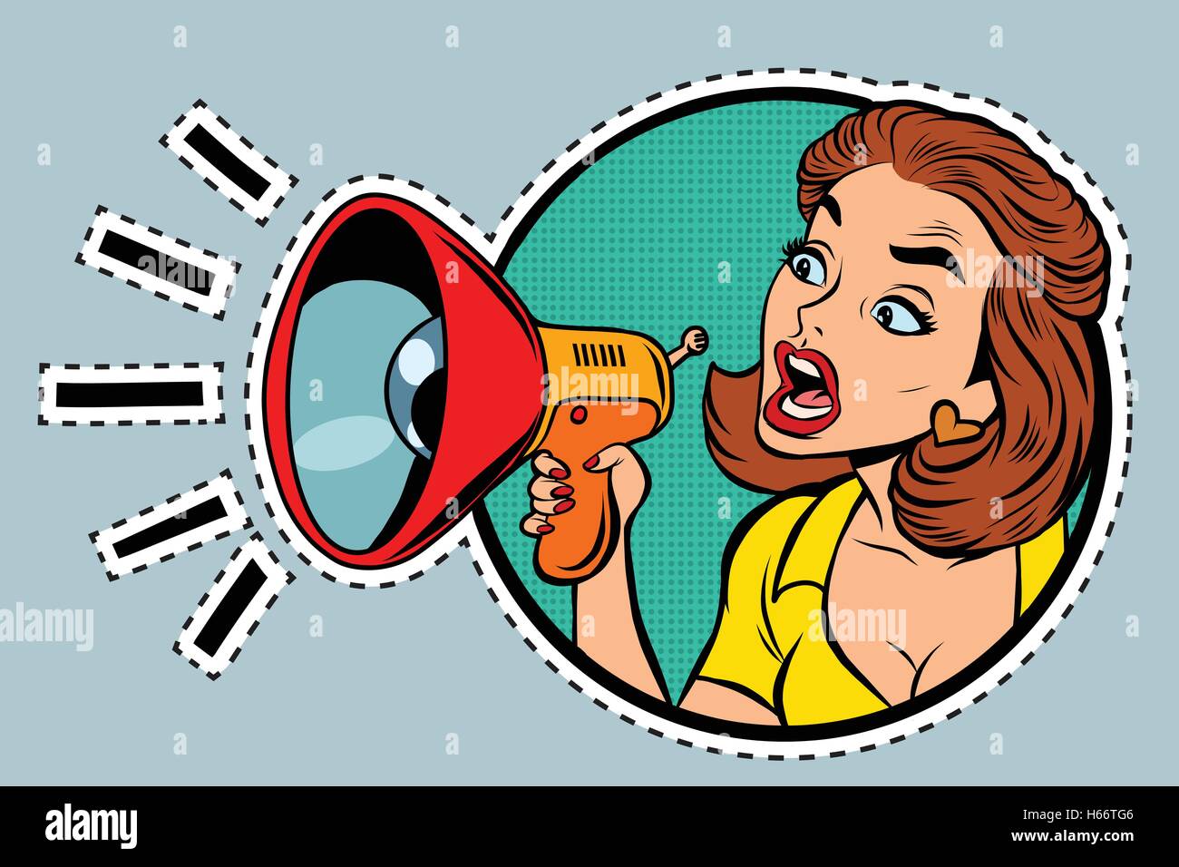 Cartoon woman shouting what hi-res stock photography and images - Alamy
