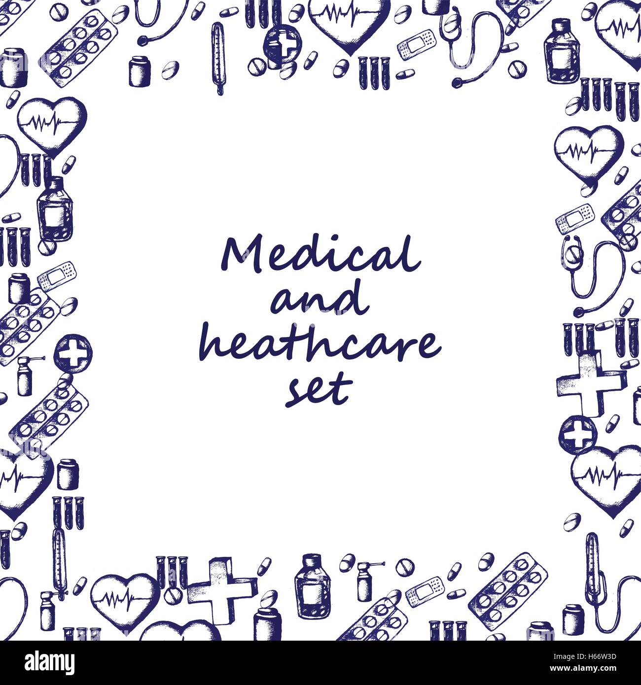 Vector medicine doodle frame Stock Vector Image & Art - Alamy