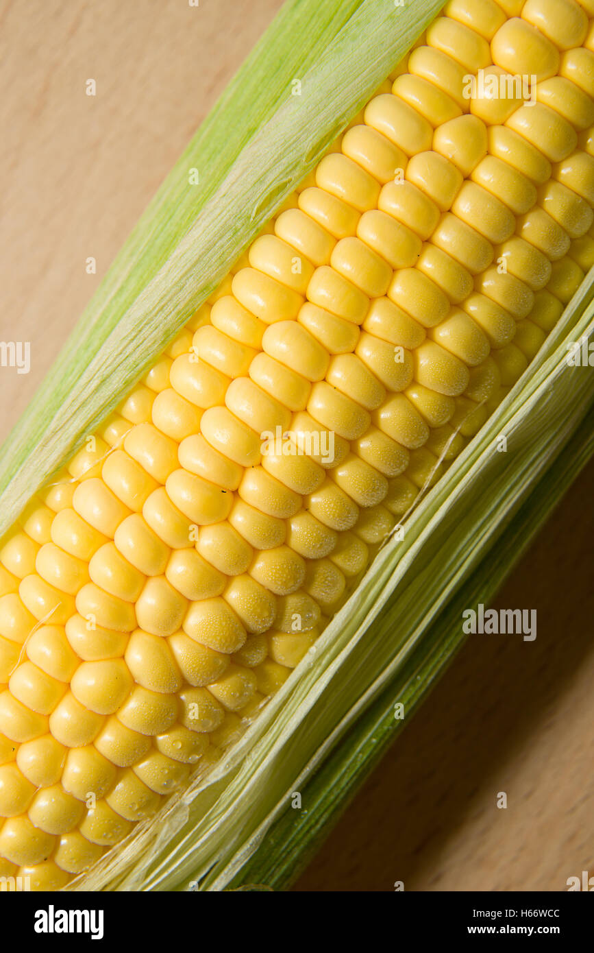The seeds fruit of the corn. Closeup Stock Photo - Alamy