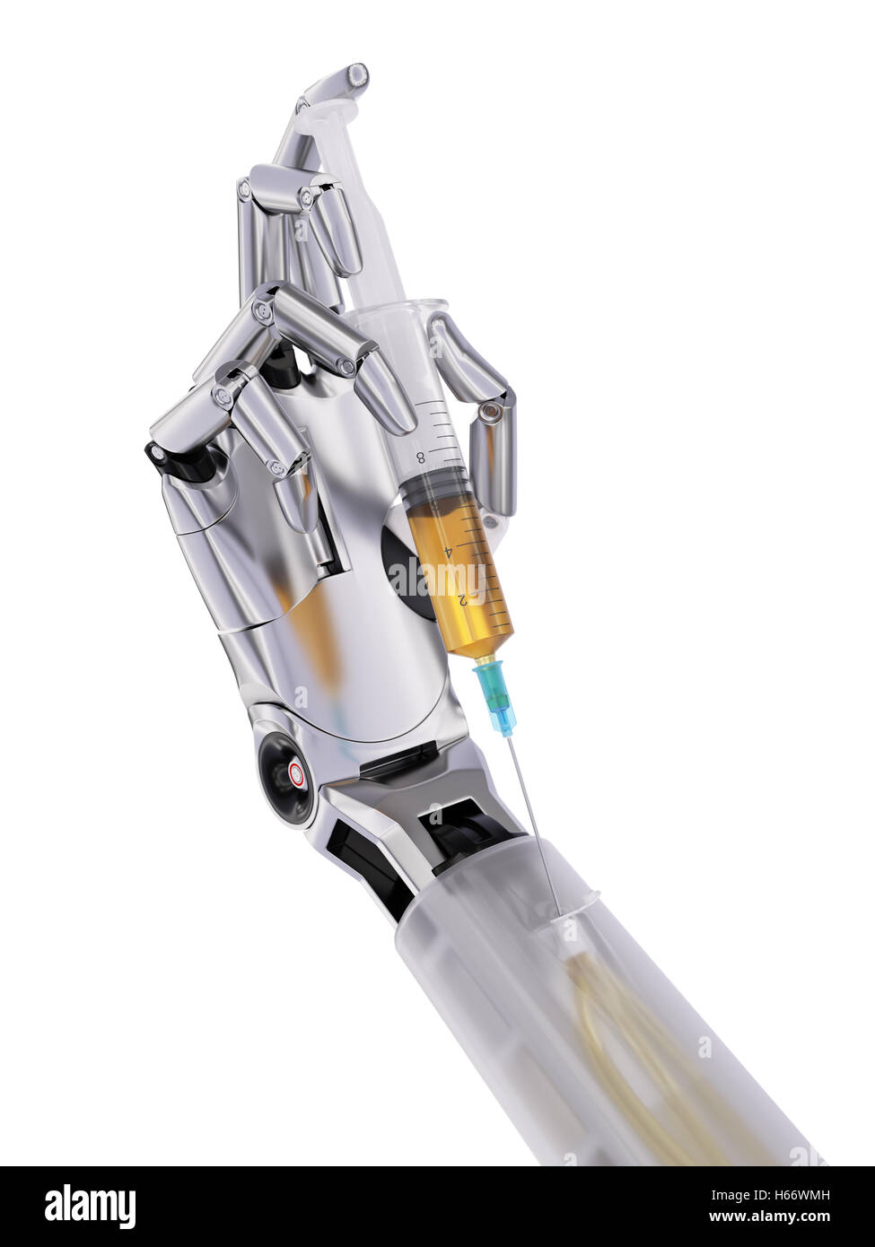 Motor Oil in Vessels of Robot Concept 3d Illustration Isolated on White ...