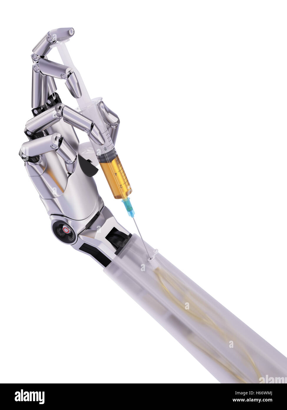 Motor Oil in Vessels of Robot Concept 3d Illustration Isolated on White ...