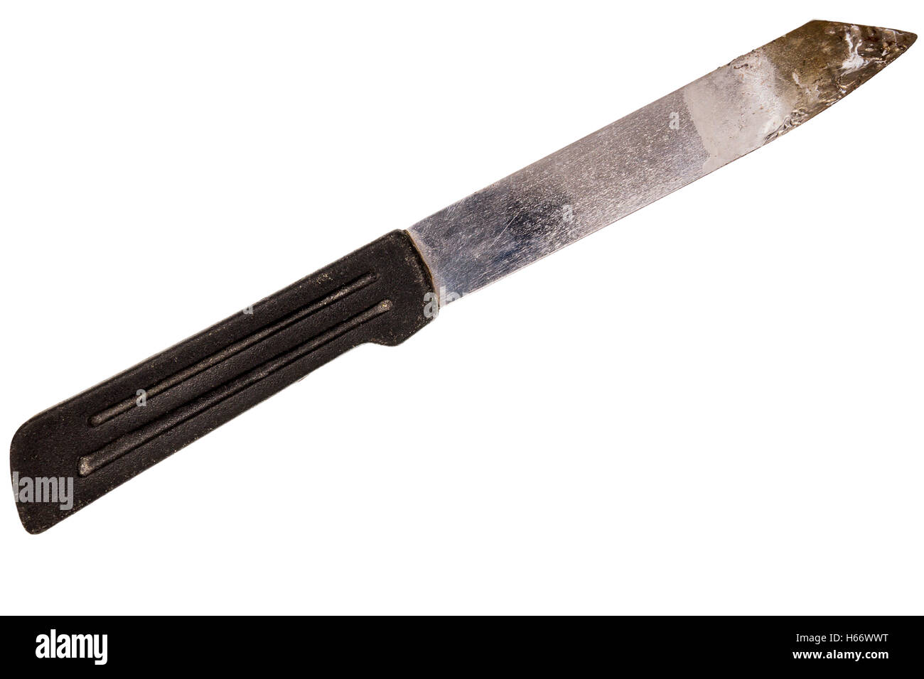 Vintage dirty kitchen knife isolated on white background Stock Photo ...