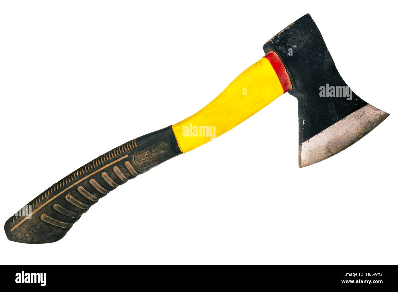 Used ax with plastic handle isolated on white background Stock Photo ...