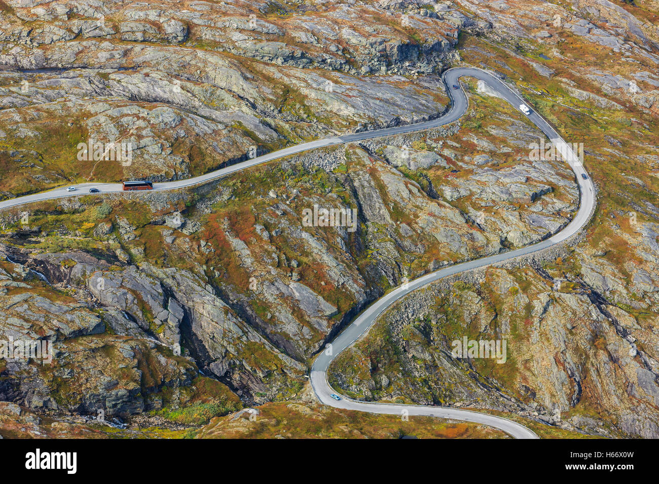 The road to the Dalsnibba, a mountain in Stranda Municipality in Møre ...