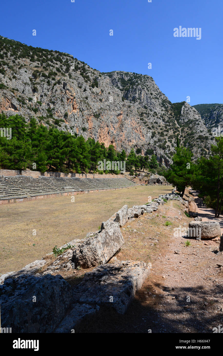 Greece, Delphi Archaeological Site, Stadium Stock Photo - Alamy