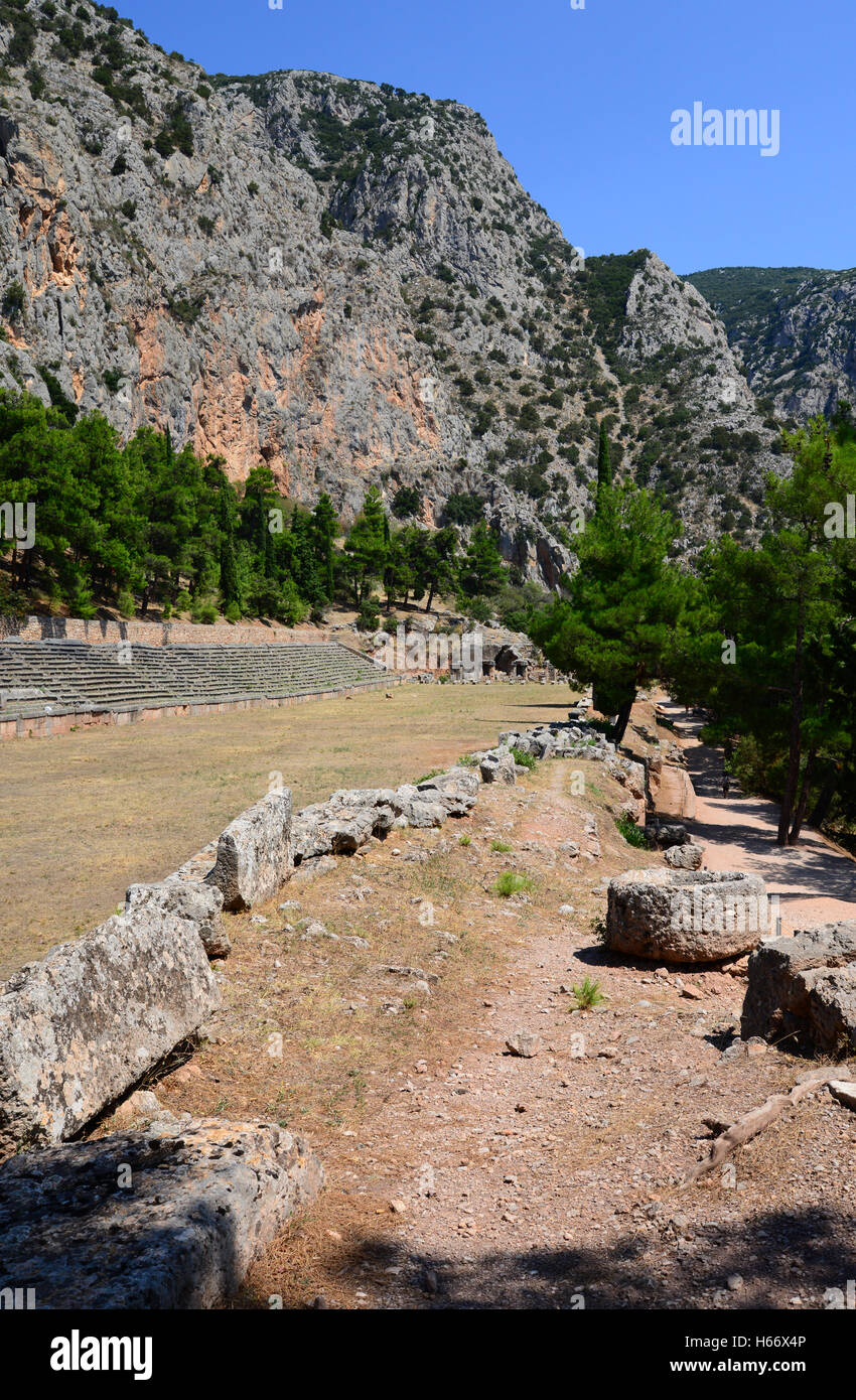 Greece, Delphi Archaeological Site, Stadium Stock Photo - Alamy