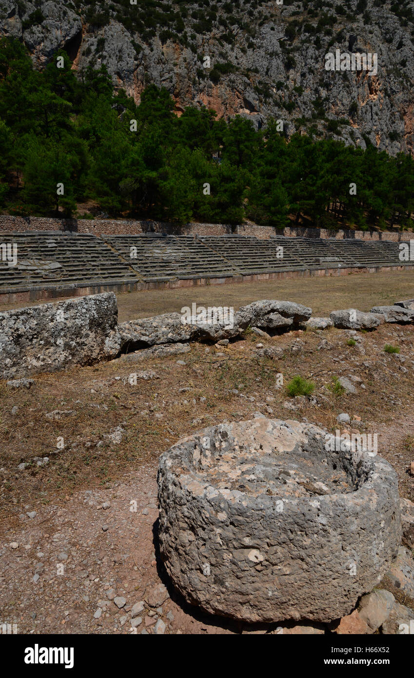 Greece, Delphi Archaeological Site, Stadium Stock Photo - Alamy