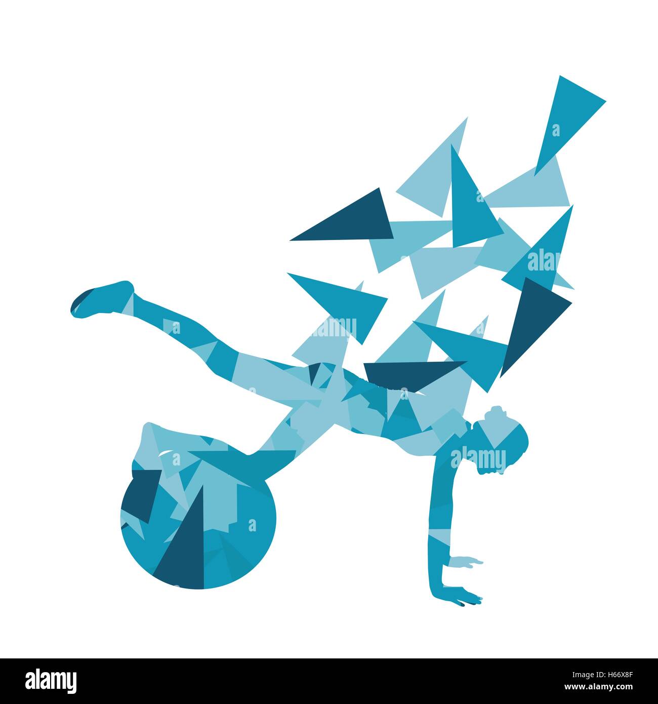 Woman fitness ball exercise workout vector background abstract ...