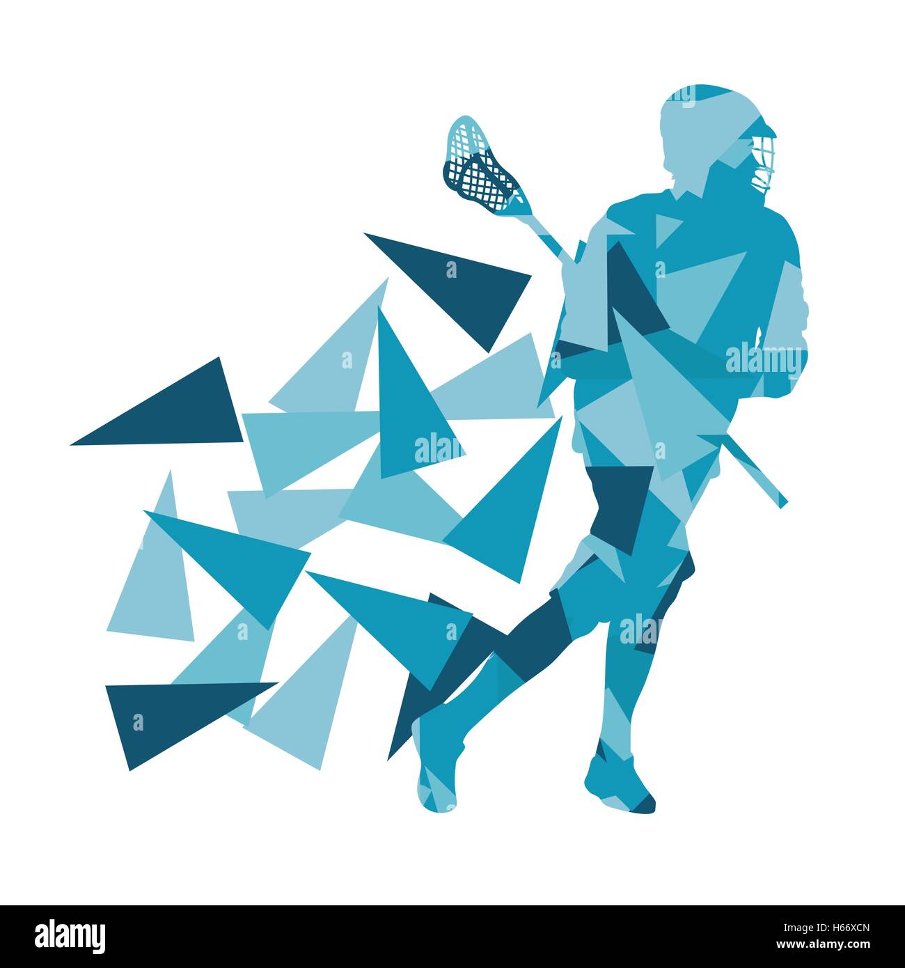 Lacrosse player abstract vector background illustration made of polygon ...