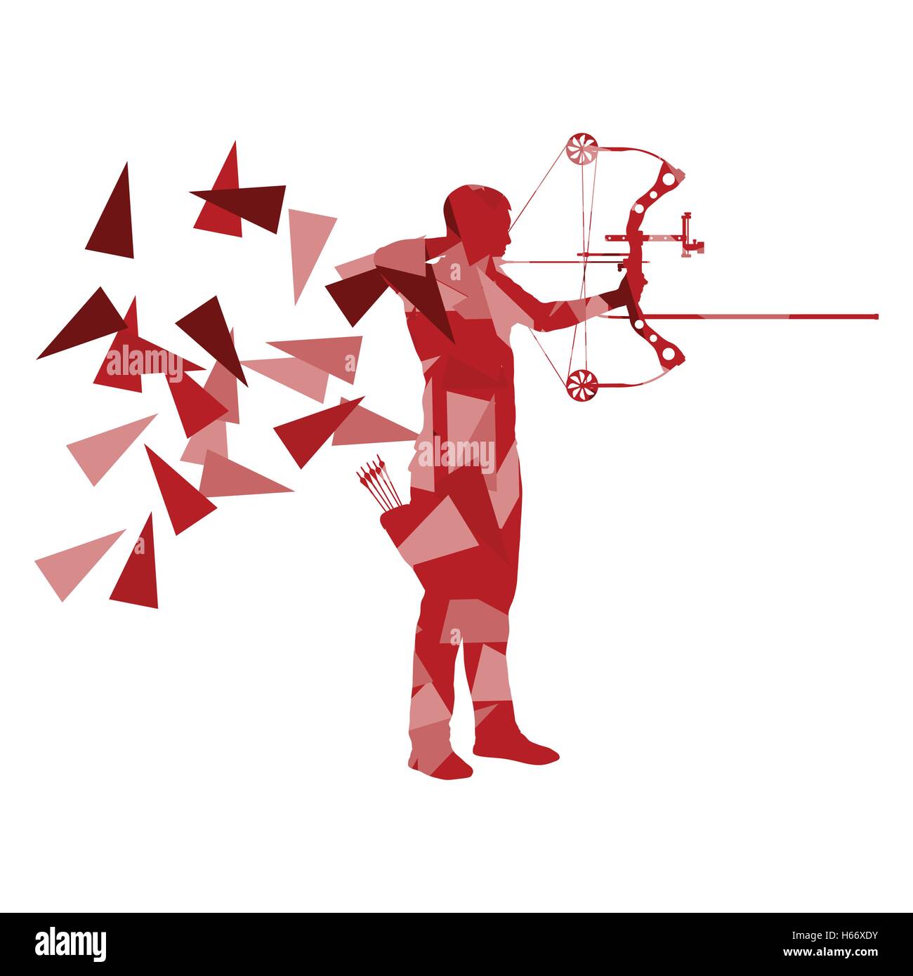 Archery man archer training with bow vector background concept made ...