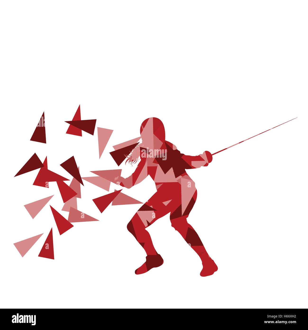 Woman fencing sport vector background concept illustration made of ...