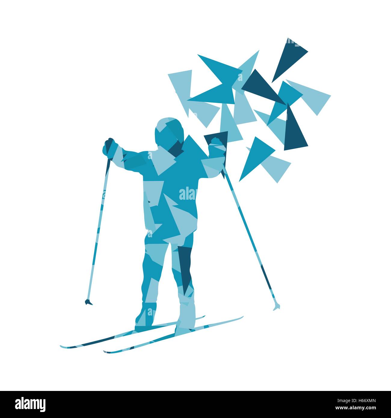 Skiing kid skier vector background abstract illustration concept made ...