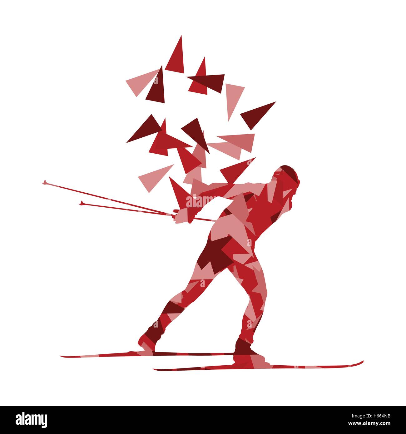 Skiing man vector background abstract illustration concept made of ...
