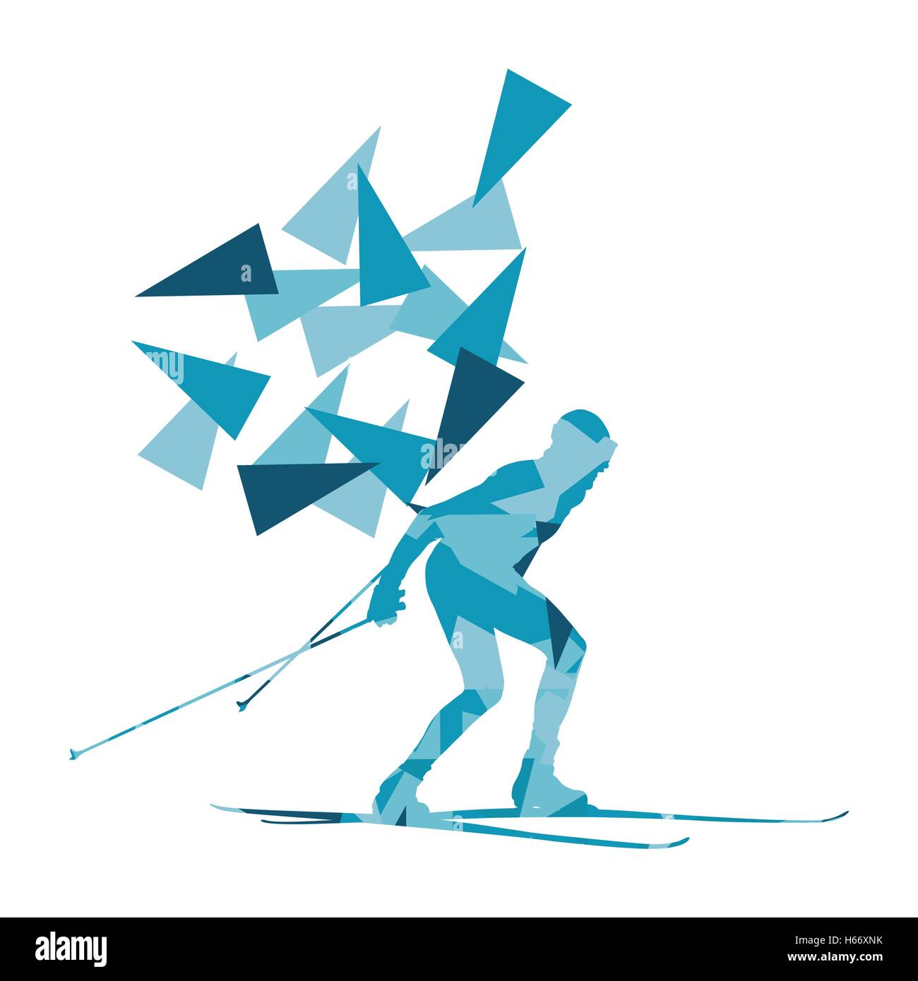 Skiing man vector background abstract illustration concept made of ...