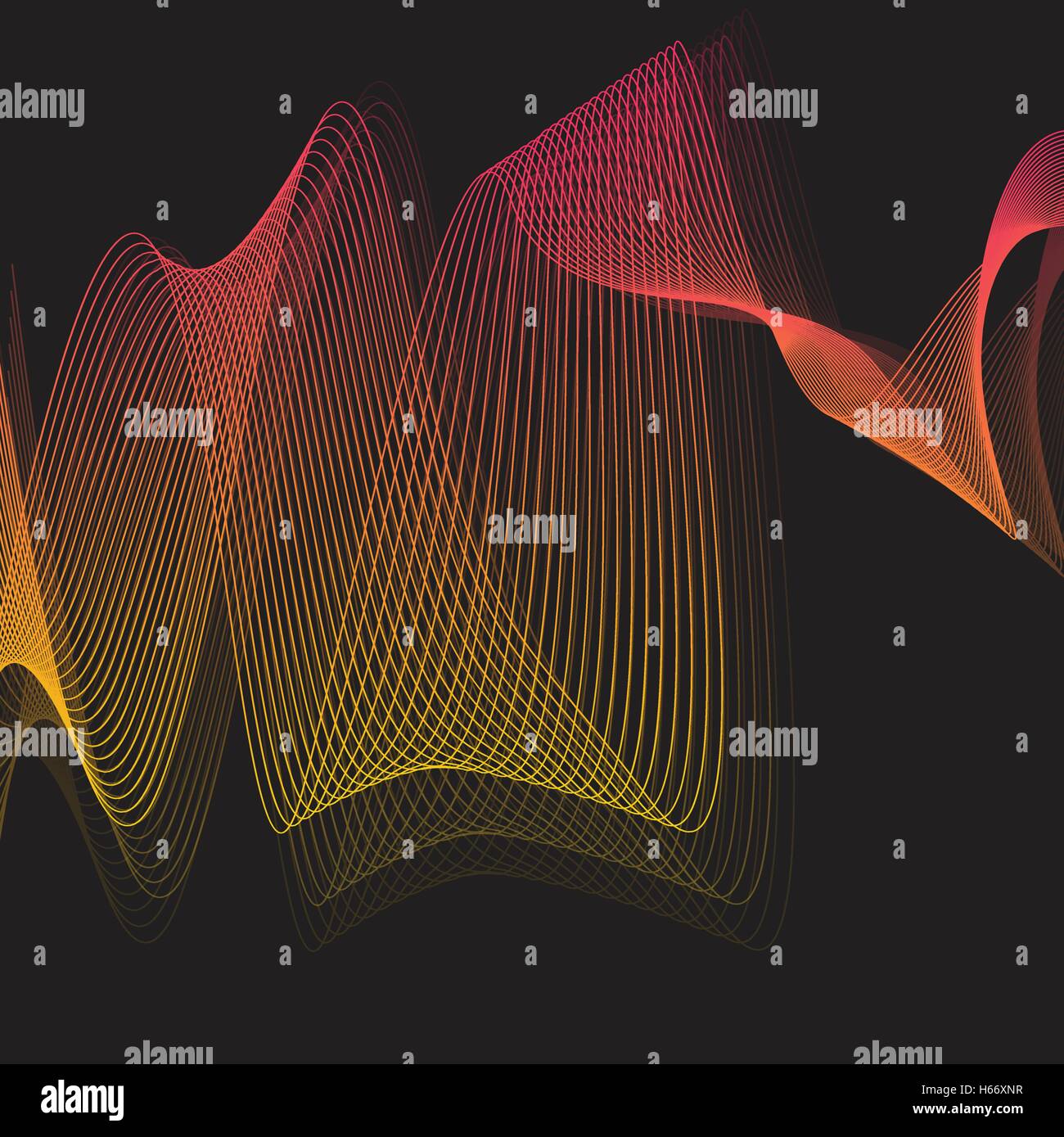 Abstract wave lines vector black background illustration Stock Vector ...