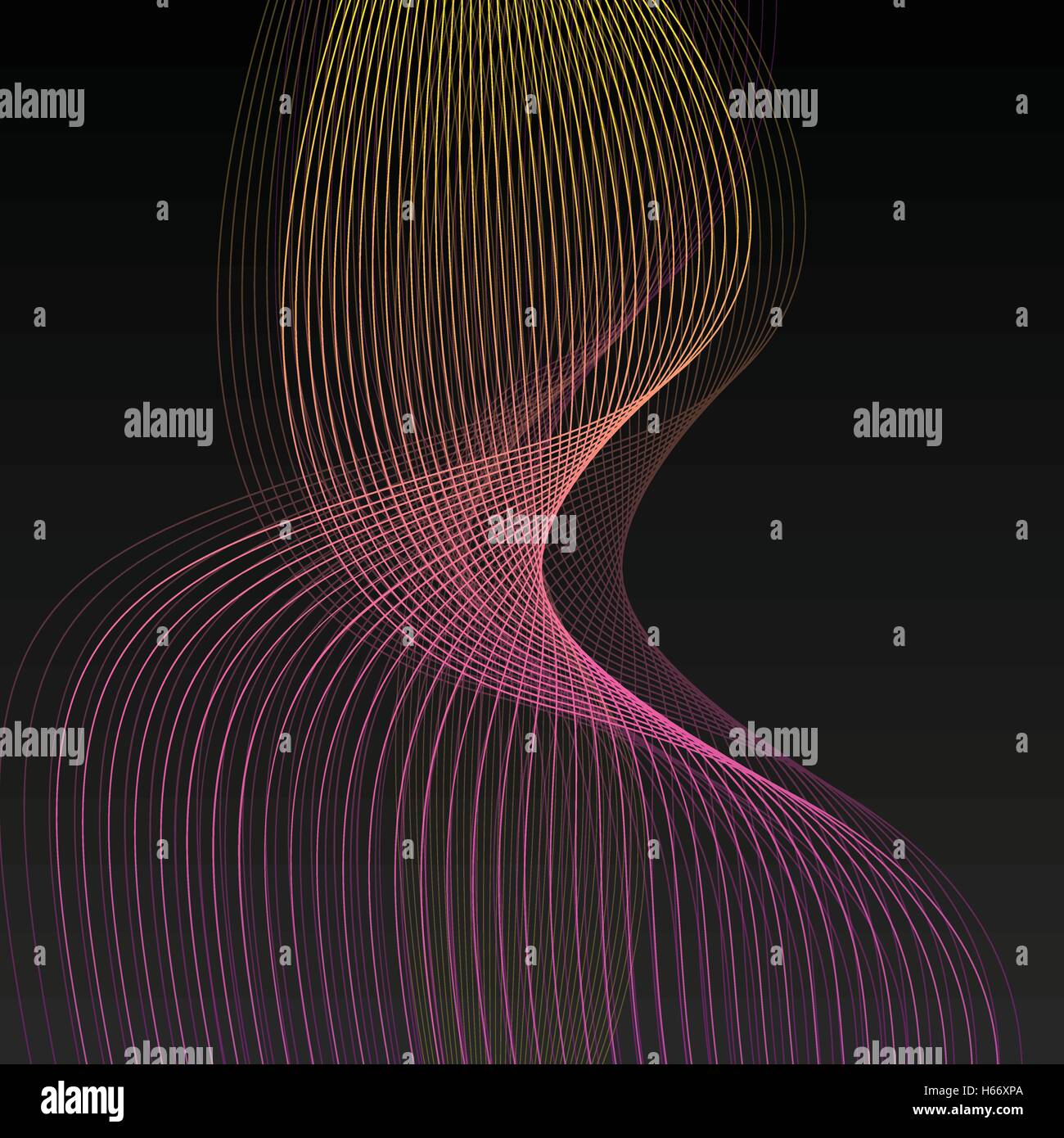 Abstract wave lines vector black background illustration Stock Vector ...