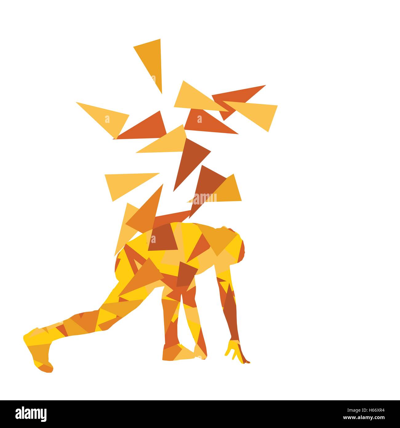Man stretching exercise fitness warm up vector background abstract ...