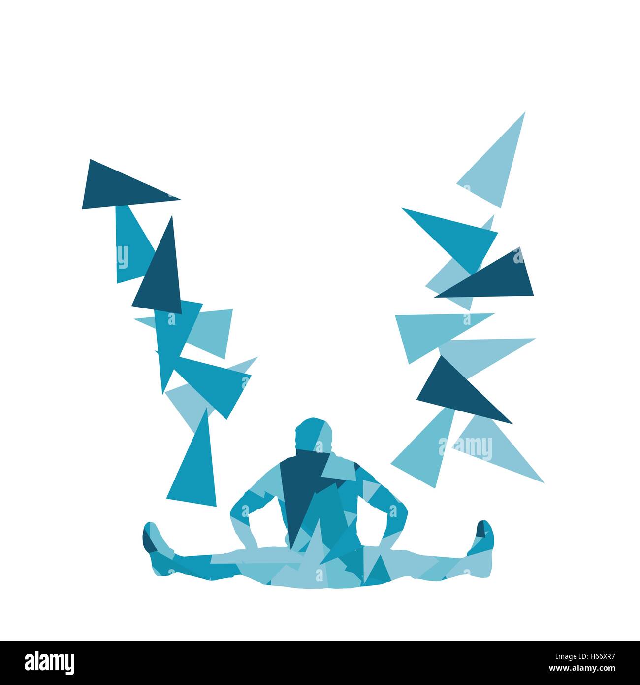 Man stretching exercise fitness warm up vector background abstract ...