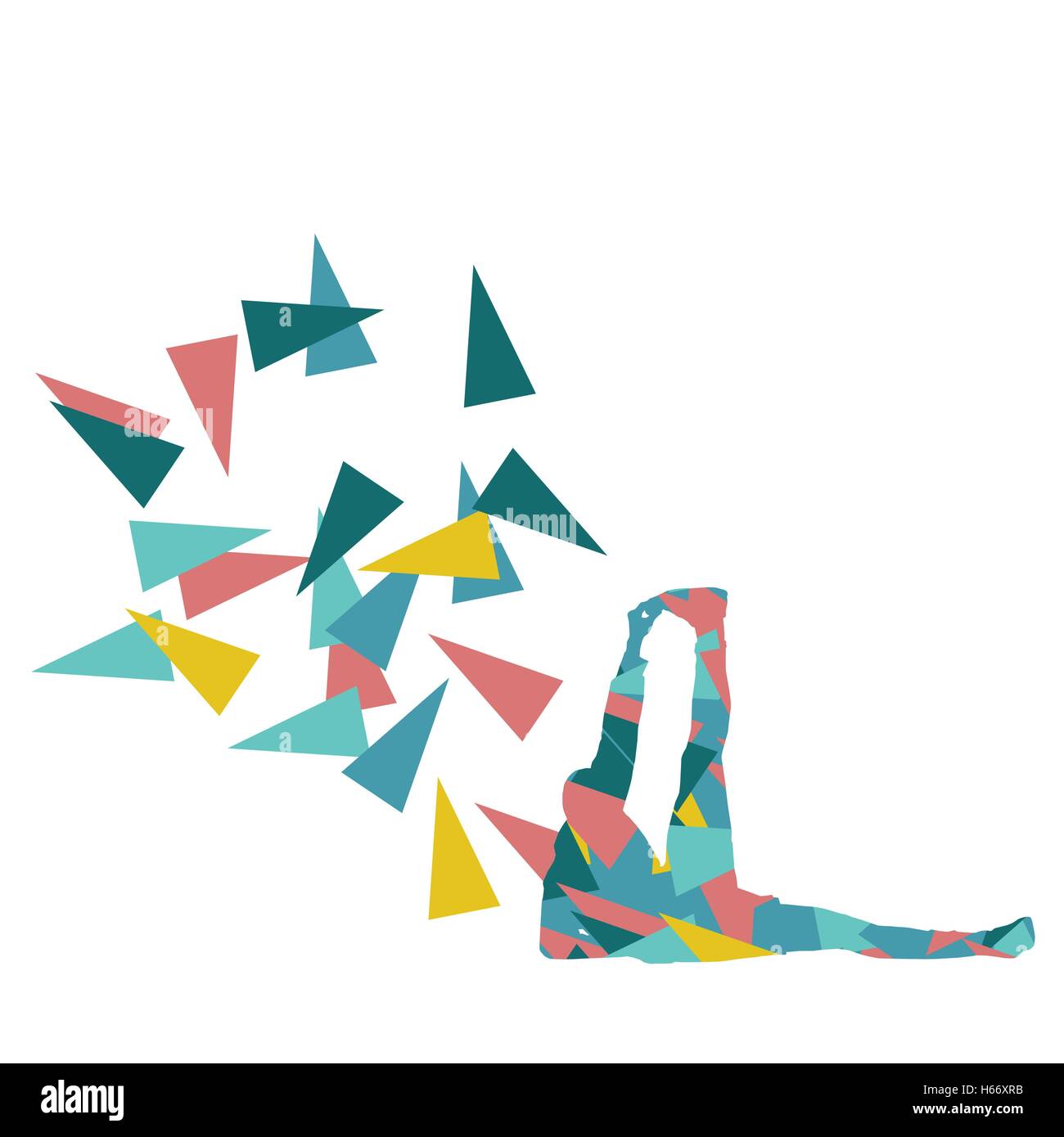 Man stretching exercise fitness warm up vector background abstract ...