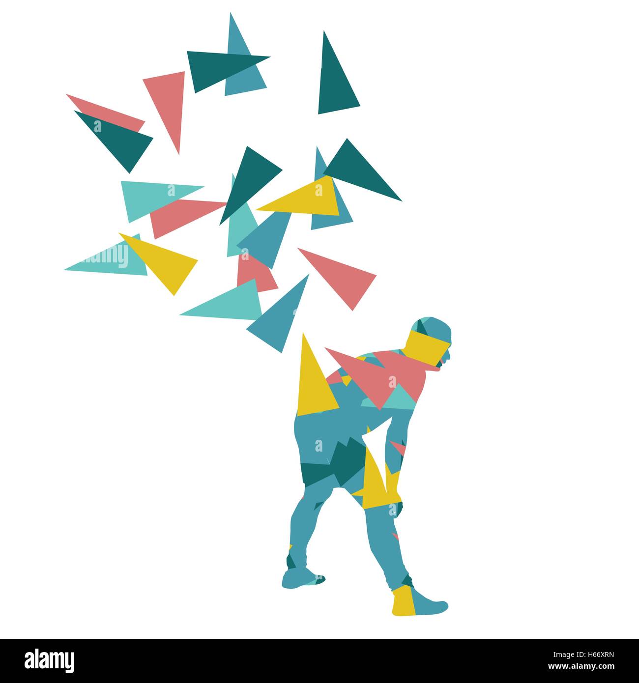 Man stretching exercise fitness warm up vector background abstract ...