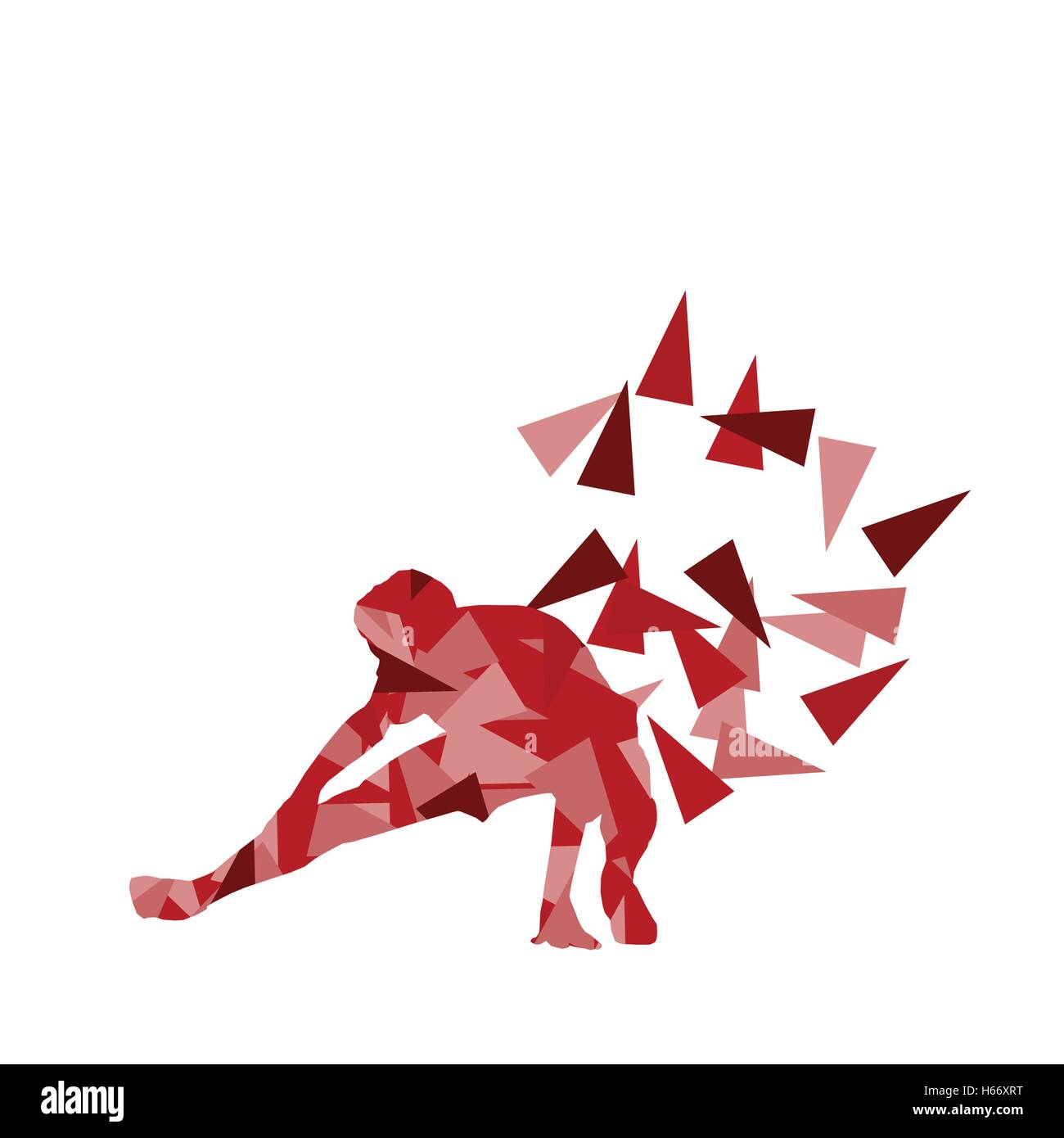 Man stretching exercise fitness warm up vector background abstract ...