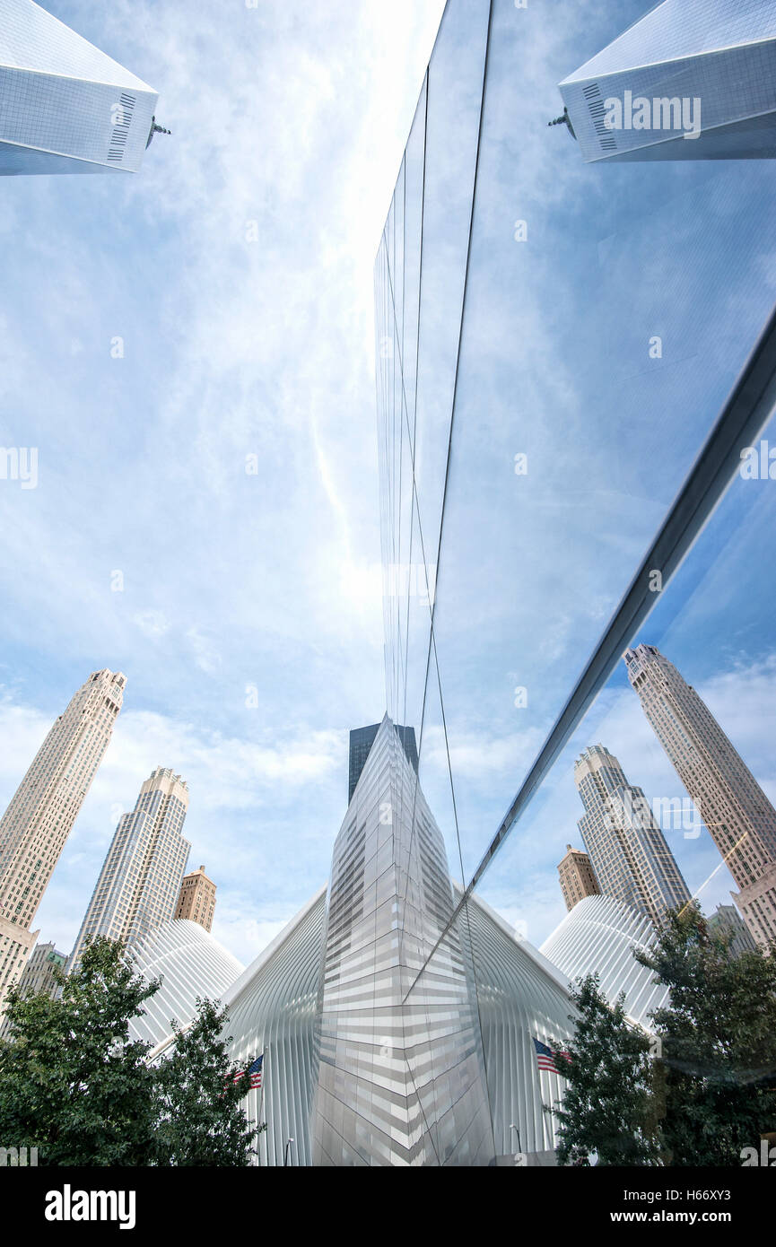 Reflected One World Trade Center and the Oculus World Trade Center ...