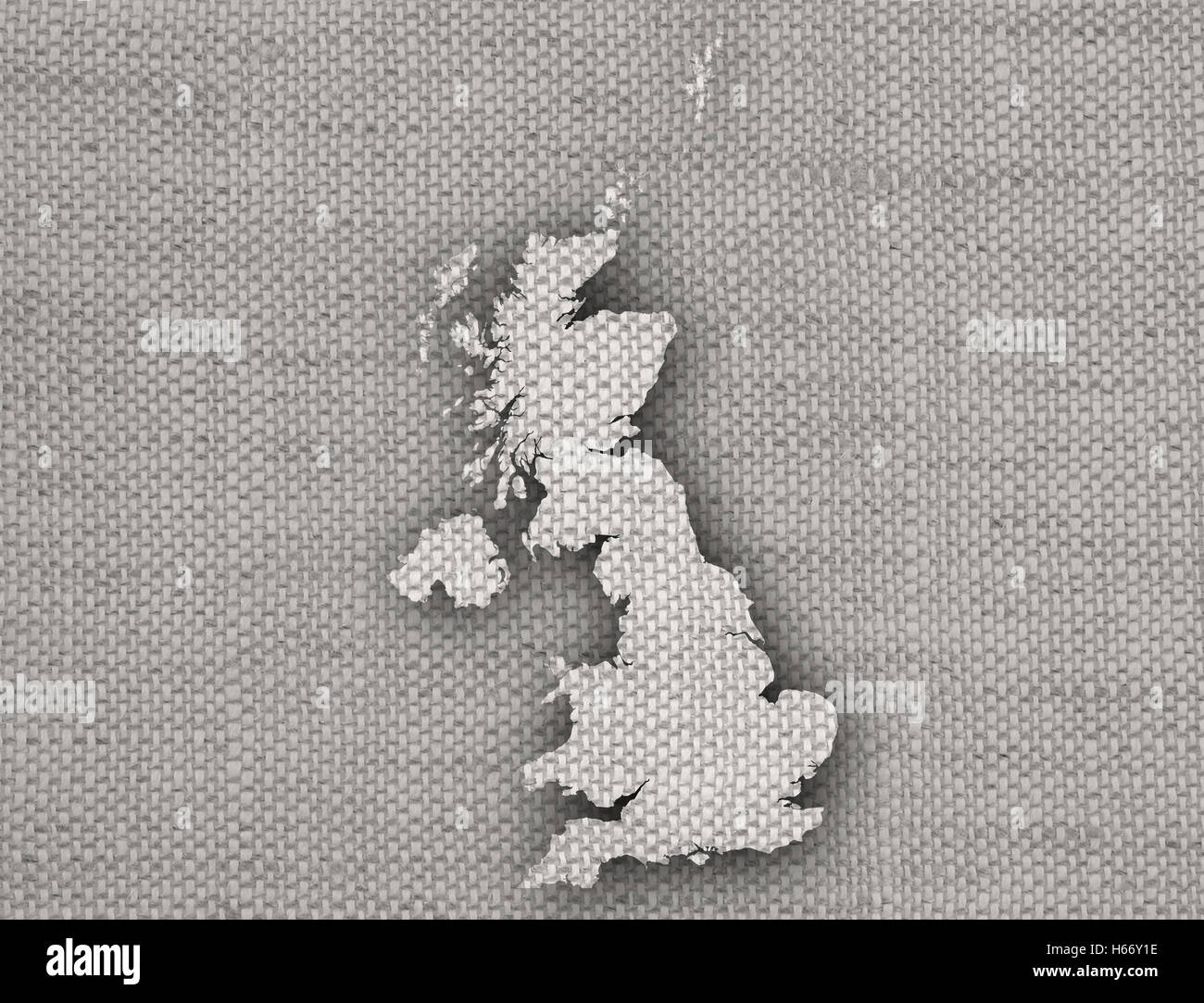 Map of Great Britain on linen Stock Photo - Alamy