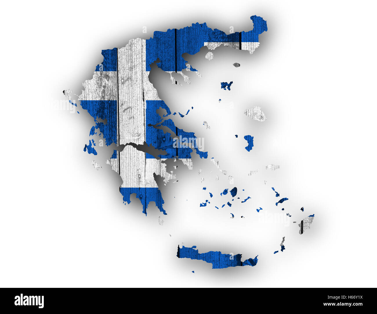 Map and flag of Greece on weathered wood Stock Photo - Alamy