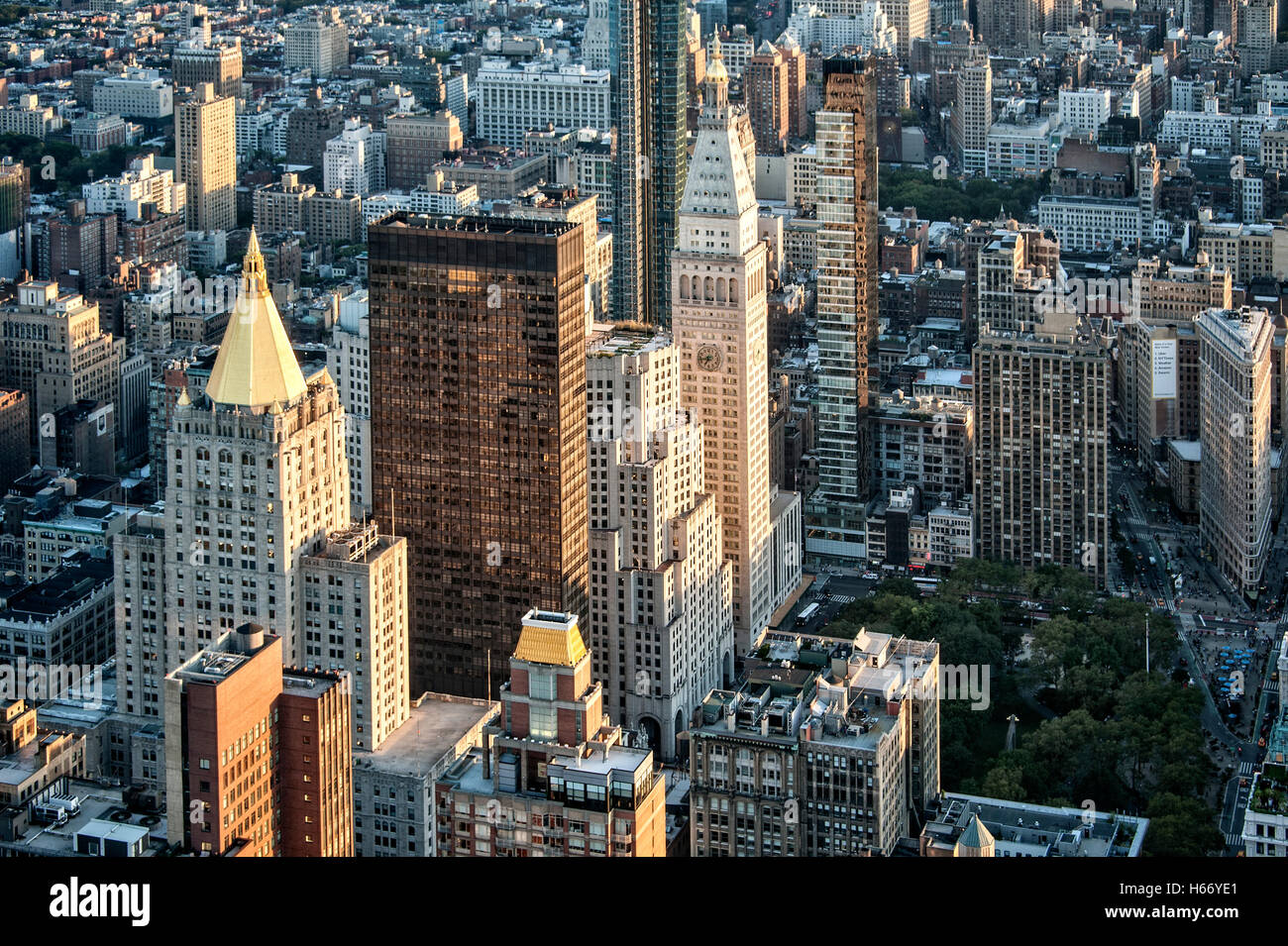 View of Midtown Manhattan high rises from Empire State Building, New ...