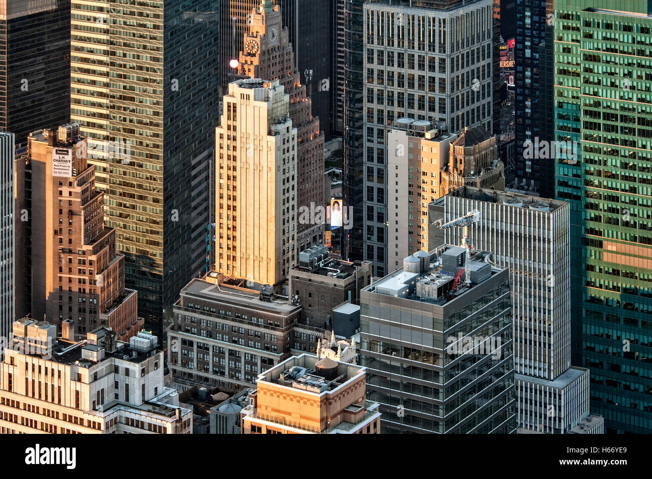 View of Midtown Manhattan high rises from Empire State Building, Times ...