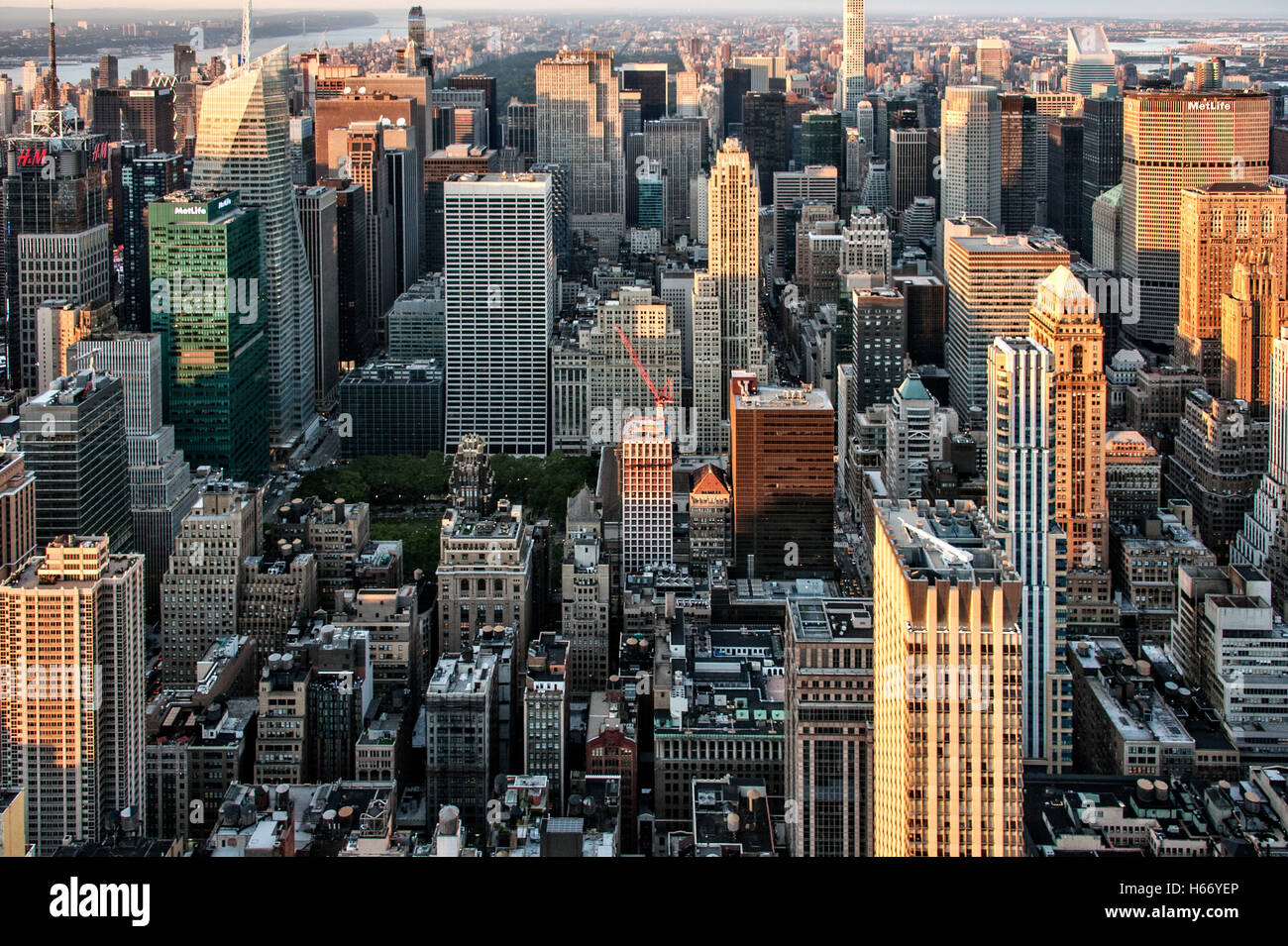 View of Midtown Manhattan high rises from Empire State Building, New ...