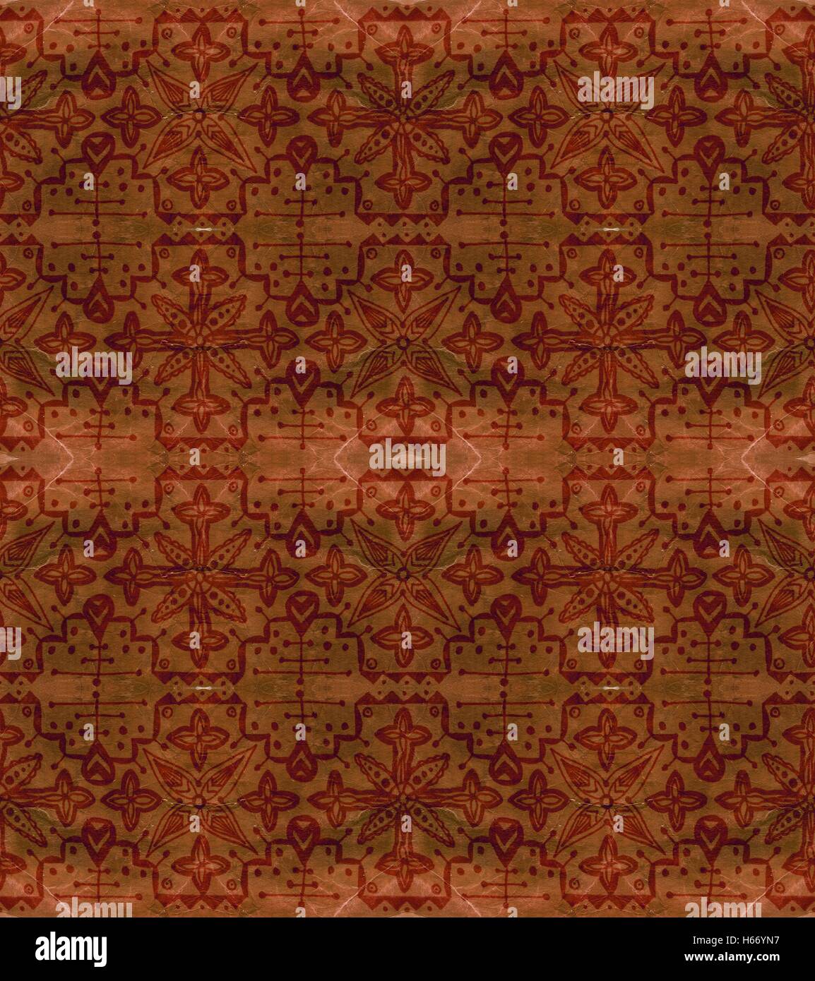 Ethnic Seamless Pattern Boho Brown Ornament Repeating Background