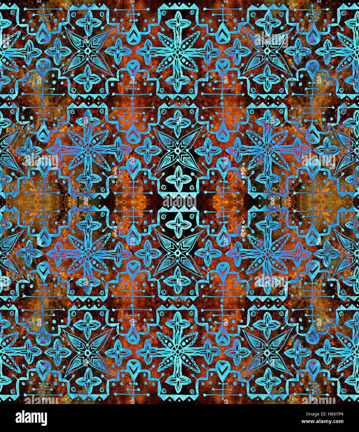 Ethnic seamless pattern. Boho rainbow ornament. Repeating background ...