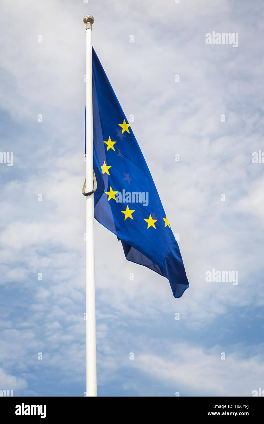 Image of European union - EU - flag with sky background Stock Photo - Alamy