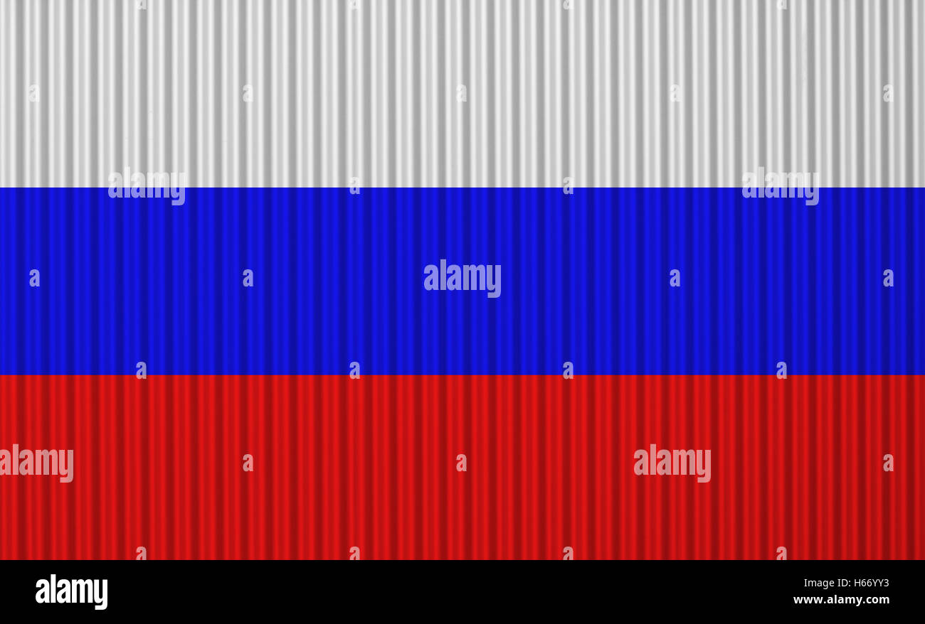 Flag of Russia on corrugated iron Stock Photo - Alamy