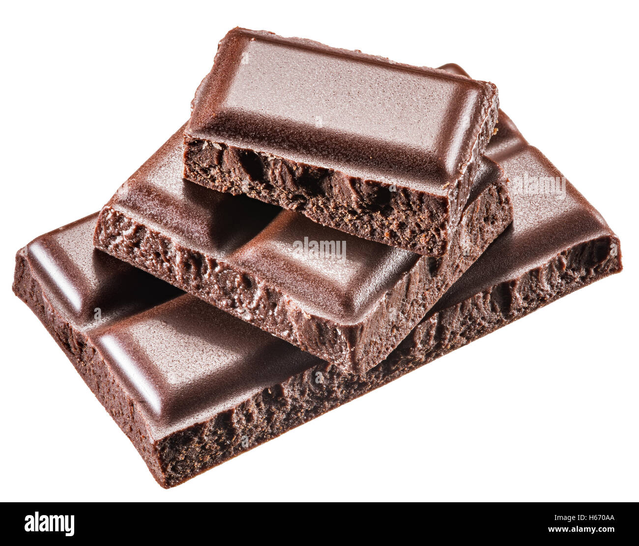 Pieces of chocolate bar. File contains clipping paths Stock Photo - Alamy
