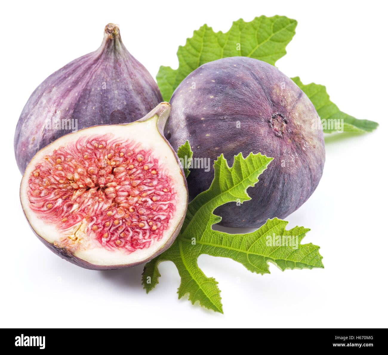 Ripe fig fruits on the white background Stock Photo - Alamy